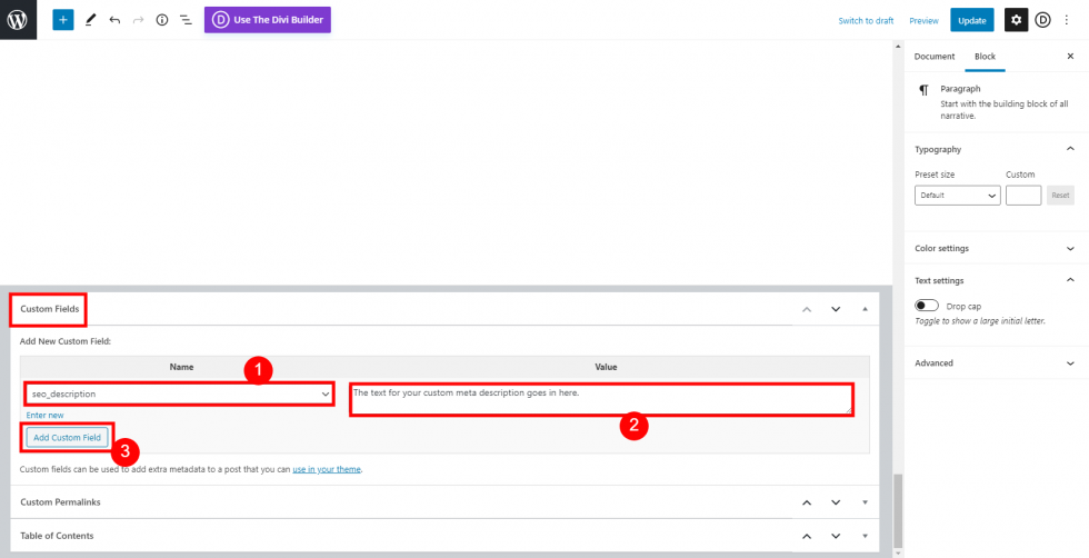 How to Add Meta Descriptions in Divi (Easy, No Plugin) | SEO Consultant ...