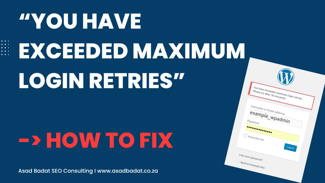 “You have exceeded maximum login retries. Please try after…” – How to ...